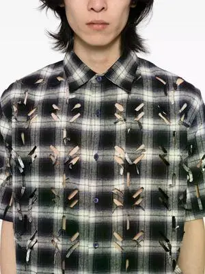 JUNTAE KIM Laser-slashed Shirt - Blue