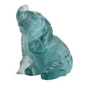 Lalique Persepolis Blue Crystal Baby Elephant Figurine - No Color