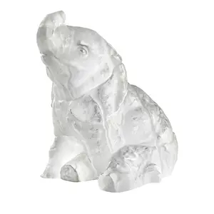 Lalique Crystal Baby Elephant Figurine - No Color