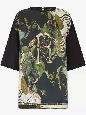 Roberto Cavalli Floral-print T-shirt - Green