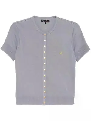 AGNES B. Short-sleeved Snap Top