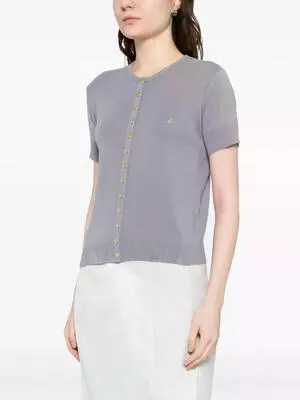AGNES B. Short-sleeved Snap Top