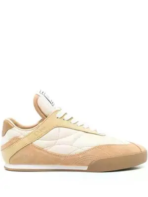 Chloé Quilted-panel Sneakers - Neutrals