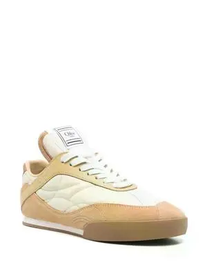 Chloé Quilted-panel Sneakers - Neutrals