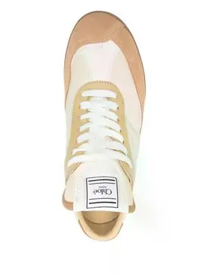 Chloé Quilted-panel Sneakers - Neutrals