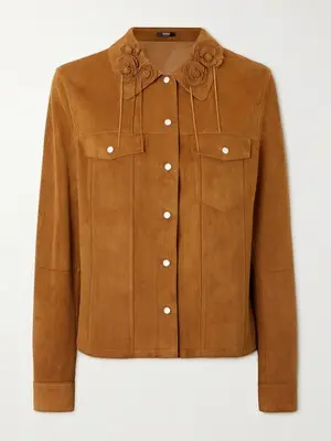 Versace Appliquéd Suede Jacket