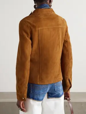 Versace Appliquéd Suede Jacket