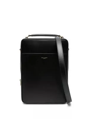 Saint Laurent Leather Messenger Bag - Black