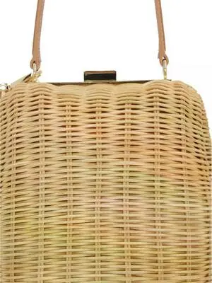 SELF-PORTRAIT Rattan Shoulder Bag - Neutrals