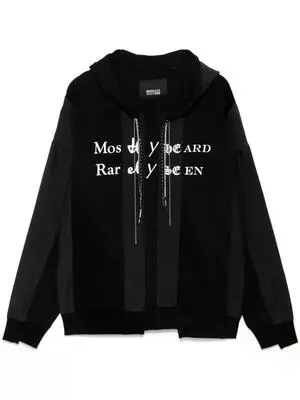 MOSTLY HEARD RARELY SEEN Spliced Luxury Mock Hoodie - Black