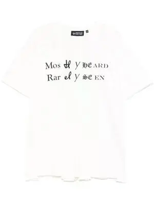 MOSTLY HEARD RARELY SEEN Spliced Luxury Mock T-shirt - White