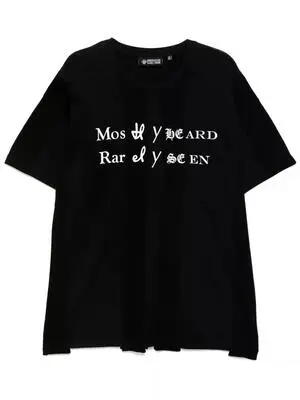 MOSTLY HEARD RARELY SEEN Spliced Luxury Mock T-shirt - Black