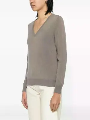 N.peal Phoebe V-neck Jumper - Brown
