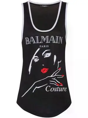 Balmain Graphic-print Tank Top