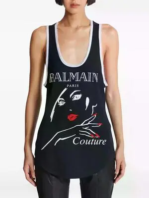 Balmain Graphic-print Tank Top
