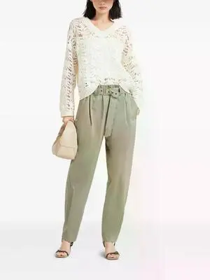 Brunello Cucinelli Belted Gabardine Trousers