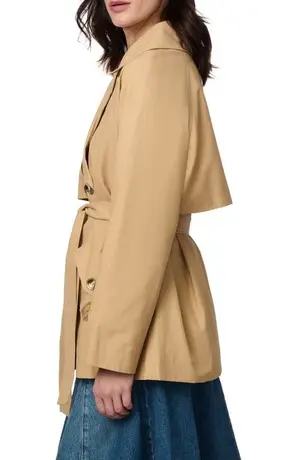 Bernardo Short Belted Trench Coat - Tan