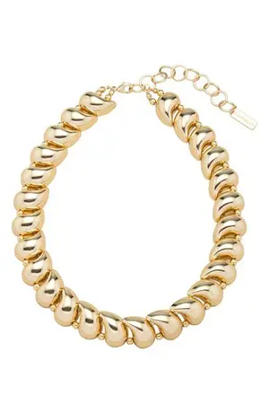 ST. MORAN St. Moran Teardrop Beaded Statement Necklace Gold