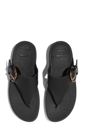 Fitflop Lulu Buckle Flip Flop - All Black