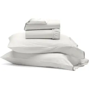 BOLL & BRANCH Signature Curved Edge Organic Cotton Sheet Set - White/ Mist