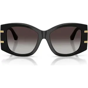Dolce & Gabbana 54mm Butterfly Sunglasses - Black / Grey Gradient Black