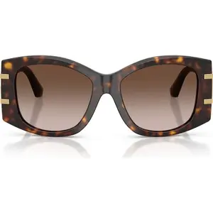 Dolce & Gabbana 54mm Butterfly Sunglasses - Havana / Gradient Brown