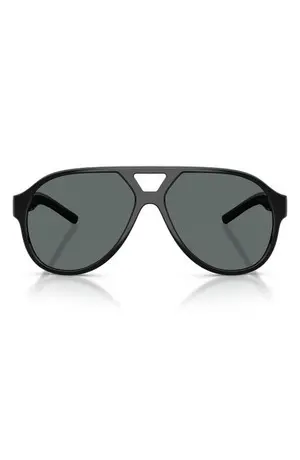 SCUDERIA FERRARI 58mm Pilot Sunglasses - Black / Dark Grey Polar