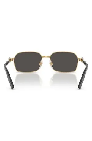 Dolce & Gabbana 56mm Rectangular Sunglasses - Gold/dark Grey