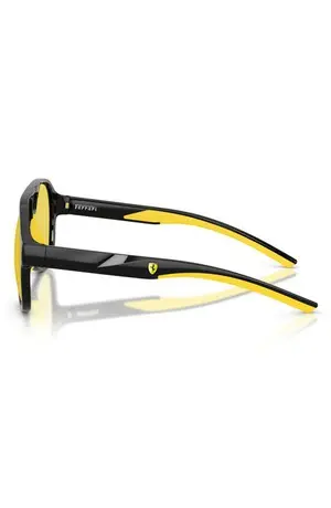 SCUDERIA FERRARI 58mm Pilot Sunglasses - Black /mirror Yellow