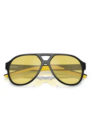 SCUDERIA FERRARI 58mm Pilot Sunglasses - Black /mirror Yellow