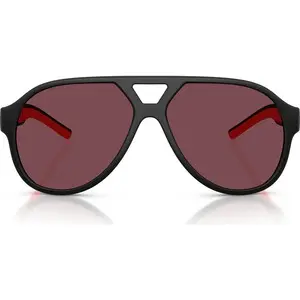SCUDERIA FERRARI 58mm Pilot Sunglasses - Matte Black / Red Ferrari