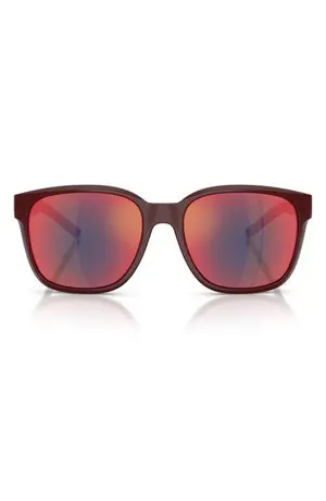 SCUDERIA FERRARI 56mm Square Sunglasses - Red Bordeaux / Red Mirror