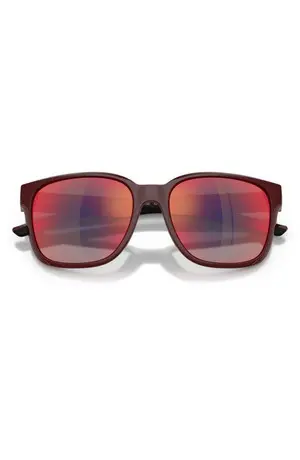 SCUDERIA FERRARI 56mm Square Sunglasses - Red Bordeaux / Red Mirror