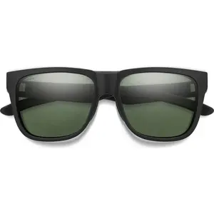 SMITH Lowdown Slim 2 55mm Chromapop™ Square Sunglasses - Black / Gray Green