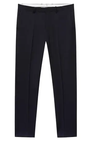 Mango Turin Virgin Slim Fit Wool Pants - Navy