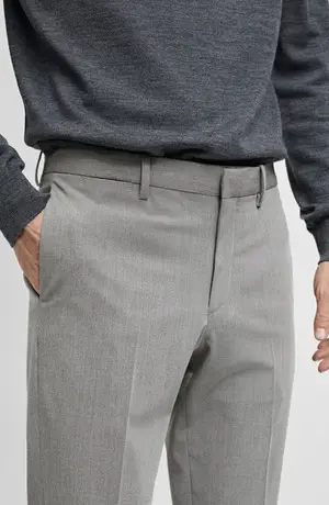Mango Superslim Fit Stretch Trousers - Grey