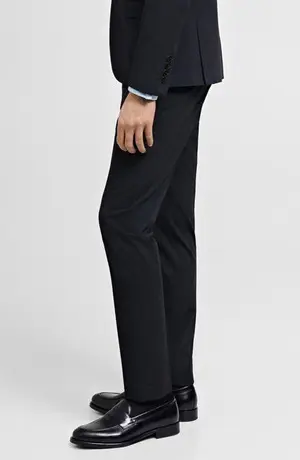 Mango Superslim Fit Stretch Trousers - Navy