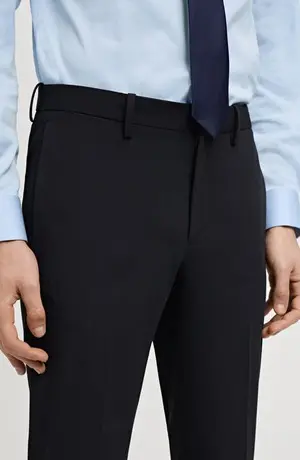 Mango Superslim Fit Stretch Trousers - Navy