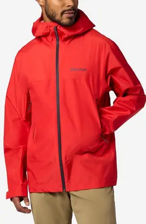 MARMOT Minimalist Pertex® Waterproof Hooded Jacket - Brick Red