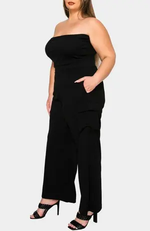 L I V D Yumi Strapless Jumpsuit - Black