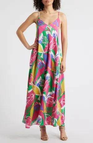 TAHARI ASL Printed Maxi Dress