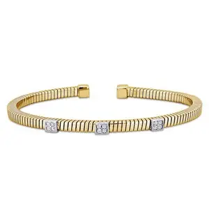 JULIANNA B. 3/8 Ctw Cubic Zirconia Bangle Bracelet - Yellow-plated