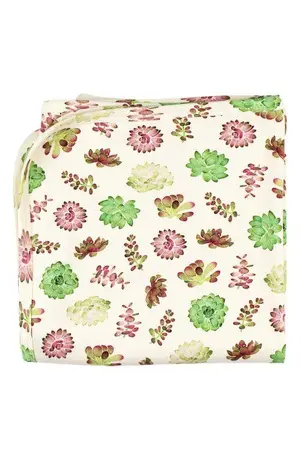 L'OVEDBABY Organic Cotton Blanket Cream Succulents
