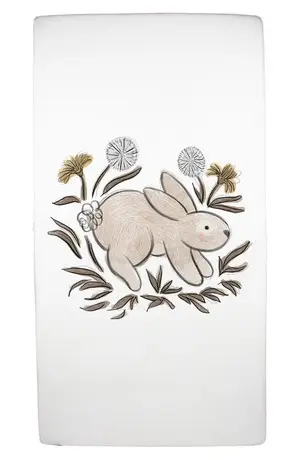 L'OVEDBABY Organic Cotton Crib Sheet - Bunny Graphic