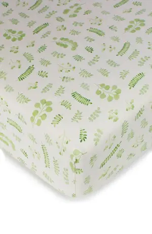 L'OVEDBABY Organic Cotton Crib Sheet - Stone Botanica