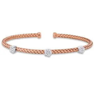 JULIANNA B. 1/2 Ctw Cubic Zirconia Bangle Bracelet - Rose-plated