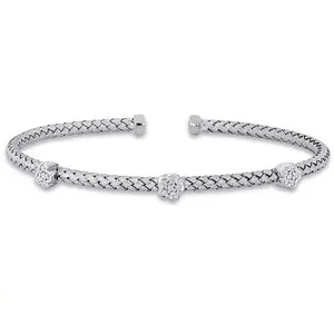 JULIANNA B. 1/2 Ctw Cubic Zirconia Bangle Bracelet - Sterling Silver