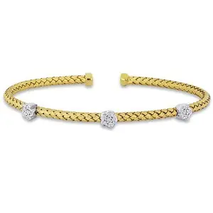 JULIANNA B. 1/2 Ctw Cubic Zirconia Bangle Bracelet - Yellow-plated