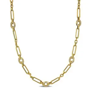 JULIANNA B. Cubic Zirconia Chain Necklace - 14k Yellow Gold