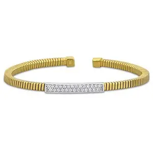 JULIANNA B. Cluster Bar Open Bangle Bracelet - Yellow-plated